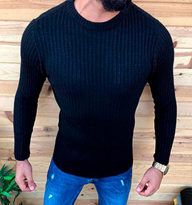 Черный мужской свитер S-169 купить в интернет магазине Fashion-ua в Украине